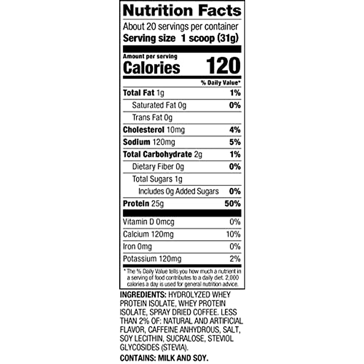 Dymatize ISO100 Hydrolyzed 100% Whey Isolate Protein Powder in Dunkin' Cappuccino Flavor, 25g Protein, 95mg Caffeine, 5.5g BCAAs, Gluten Free, Fast Absorbing, Easy Digesting, 21.5 Oz