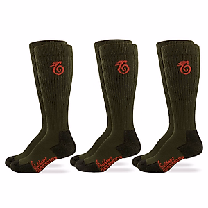 Outdoor Obsession Mens Insect Shield over the calf Socks 3 Pair Pack (Olive, Men's Shoe Size 6-9 - Sock Size Medium)