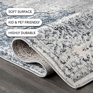 nuLOOM Jayla Barbed Iris Medallion Area Rug, 9x12, Blue