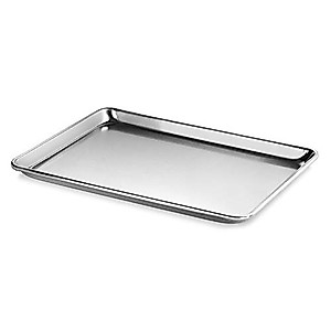 New Star Foodservice 537232 Commercial-Grade 18-Gauge Aluminum Sheet Pan/Bun Pan, 13" L x 18" W x 1" H (Half Size) | Measure Oven (Recommended)