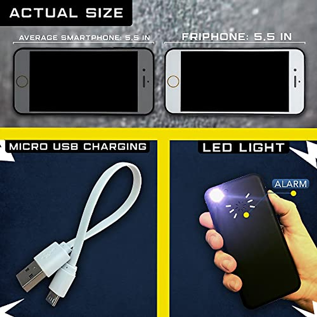 Street Wise Security Products Cell Phone Stun Gun - 14,000,000 Volts with LED Flashlight and Alarm