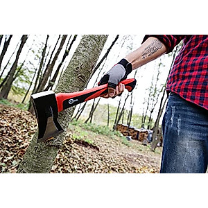 INTERTOOL 15” Wood Splitting Hatchet, 2.2 lbs, Small Splitter Maul, Firewood Camp Axe, Shock Absorbing Anti-Slip Handle HT-0274