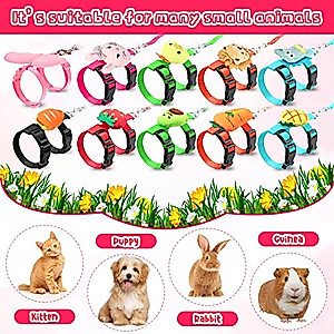 10 Pcs Bunny Rabbit Harness and Leash Adjustable Bunny Harness Set Cute Vest Harness Leash Bunny Harness Rabbit Leash Bunny Supplies for Guinea Pig Ferret Puppy Kitten Small Animals