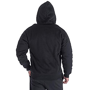 Sweatshirts for Men Zipper Hoodie, Fleece Lining Sweater Jacket Black Large