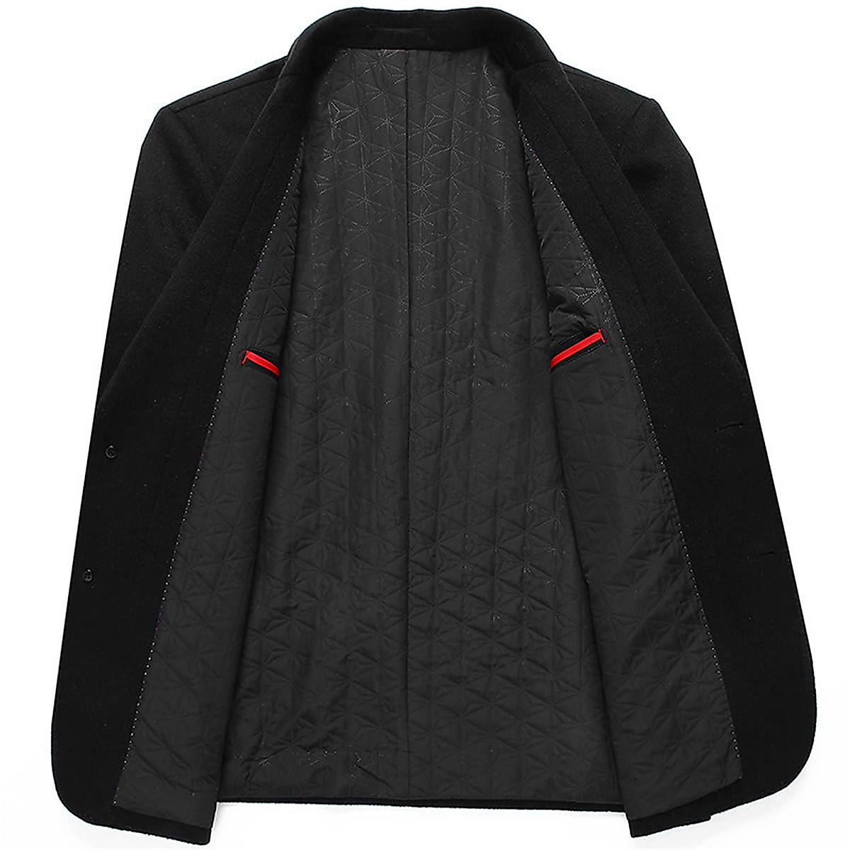 Men's Casual Wool Suit Blazer Two Button Tweed Lightweight Sport Coat Notched Lapel Slim Fit Daily Jacket Black