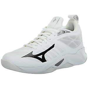 Mizuno Women's Wave Dimension Volleyball Shoe, White-Black, 9.5