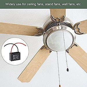 YOKIVE 2Pcs Ceiling Fan Capacitor CBB61, Metallized Polypropylene Film Capacitor Great for Fans Pumps Motors Running (3.5uF 450V AC 2 Wires 50/60Hz)