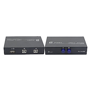 QIANRENON Printer Sharing Switch, 2-Port USB 2.0 Switch Adapter for USB Device Port Sharing Between 2 Computers (2 Switch),with 2 Pack USB 2.0 Male Cable