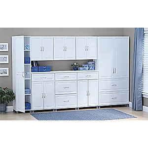 SystemBuild Kendall 36" Utility Storage Cabinet - White & Kendall 16" Utility Storage Cabinet - White