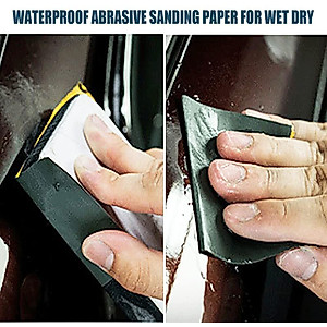 Utoolmart 120 Grits Sanding Sheets Sandpaper Wet Dry Silicon Carbide Sandpaper for Wood Furniture Metal Automotive Polishing 5pcs
