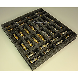 Medieval Times Crusades Knight Chess Men Set Gold & Silver Busts - NO Board