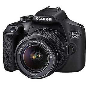 Canon EOS 2000D / Rebel T7 DSLR Camera w/EF-S 18-55mm F/3.5-5.6 Zoom Lens + 2pcs 64GB Memory + Case+ Tripod + Steady Grip Pod + Filters + Macro + 2X Lens + Remote + 2X Batteries + More (35pc Bundle)