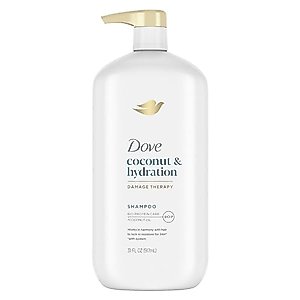 Dove Shampoo Coconut & Hydration Pack of 4 For Dry Hair Shampoo with Oil Blend of Coconut, Jojoba & Sweet Almond 31 oz