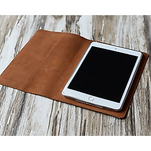 2019 iPad mini 6 / air 10.5 / New iPad 9.7 / Pro 12.9 / Pro 10.5 Leather Case detachable apple pencil holder - 602B - Distressed Brown