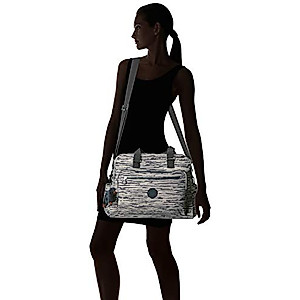 Kipling Women's Alanna Diaper Bag, Stroller Clips, Zip Closure, Scribble Lines Blue, One Size