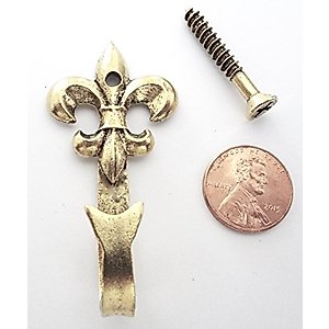 Medium Decorative Fleur De Lis Wall Decor Hook, Gold Metal HK-600AG