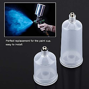 Plastic Spray Paint Gun Airbrush Cup Pot Airbrush Accessories Watering Can Spray Paint Cup Threaded Connector Part 2 Pcs/Set