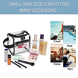 Rough Enough Clear Quart Size Travel Bag TSA Approved Toiletry Bag Small Mini Makeup Hygiene Bag with Zipper Compartment Cosmetic Toiletries Case Pouch Carry on for Women