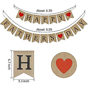 Happy Fathers Day Banner | Rustic Fathers Day Party Decoration Supplies | Fathers Day Gi1fts from Son and Daughter