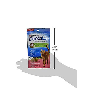 Purina DentaLife Made in USA Facilities Cat Dental Treats, Savory Salmon Flavor - (Pack of 10) 1.8 oz. Pouches