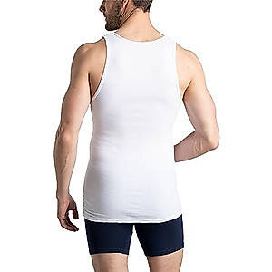 Fruit of the Loom Men's Sleeveless Tank A-Shirt, Tag Free & Moisture Wicking, Ribbed Stretch Fabric, 6 Pack-White, Large