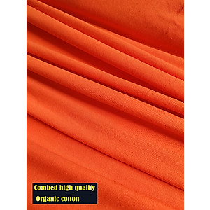 Orange Stretch Spandex T Shirt Knit Fabric Solid Cotton Spandex Knitting Jersey by The Yard Craft Fabric by Yard DIY Sewing Hobby Fabric for T-Shirt (Vermillion Orange, 1 Yard)