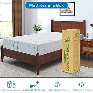 IULULU Twin XL Mattress, 10 Inch Memory Foam Mattress in a Box, Green Tea Gel Infused Mattresses with Breathable Cover for Cool Sleep, Medium Supportive, CertiPUR-US Certified