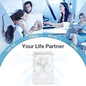 Portable Air Conditioners, Airlysita Evaporative Air Cooler with LCD Screen, Fan Speed&Spray, 7 RGB Lights,USB Powered,1-8H Timer, Personal Air Conditioners, Portable Air Conditioners for Home Office