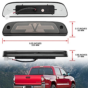 NSLUMO Led Third Brake Light Replacement for To-yo-ta 1995-2015 Tacoma, 2016-2023 Tacoma Access Cab N300 LED 3rd Brake Center High Mount Stop Lamp Smoked Lens Red CHMSL 8157004030