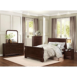Homelegance Abbeville Cal King Sleigh Bedframe, Cherry