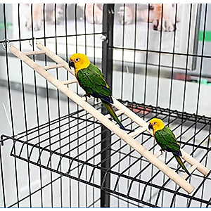 JOPE 3 Sizes Wooden Bird Ladder for Cage, Bird Parrot Step Ladders Toys, Cage Hanging Pet Cage Ladders Climbing Ladder for Parakeets, Parrots, Cockatoo, Lovebirds