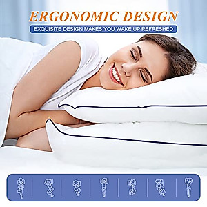 MZOIMZO Bed Pillows for Sleeping- Standard Size, Set of 2, Cooling Hotel Quality with Premium Soft Down Alternative Fill for Back, Stomach or Side Sleepers, 43x66CM