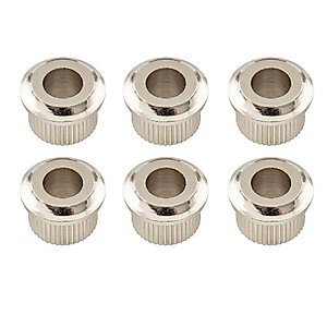 Musiclily Pro Metal Vintage/Modern 6mm to 10mm Guitar Tuner Conversion Bushings Tuning Pegs Adapter Ferrules, Nickel (Set of 6)