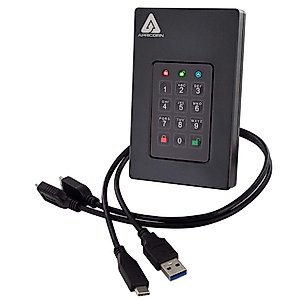 Apricorn 2TB Aegis Fortress L3 - FIPS Validated, SSD USB 3.0 Hardware Encrypted Portable Drive