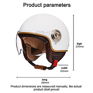 Vespa Retro 3/4 Open Face Motorcycle Helmet - DOT Approved Vintage Electrical Scooter Helmet with Visor Light - Breathable Quick Buckle - Pink - 54-61CM