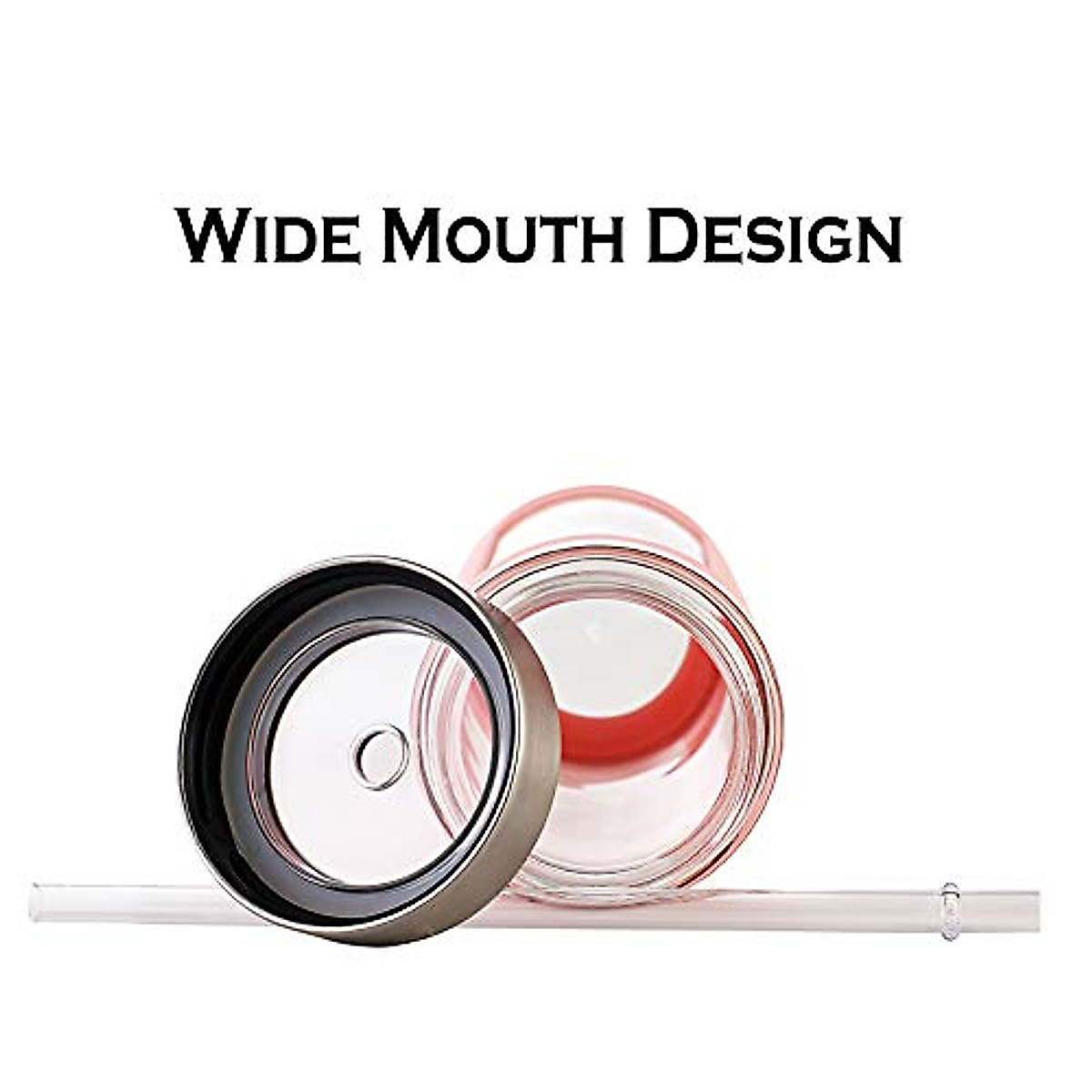 Kodrine Glass tumbler with straw and lid 20oz Glass Smoothie Cup with Silicone Protective Sleeve PBA FREE (Amber, Hollow Silicone Sleeve+Reusable Metal Straw)