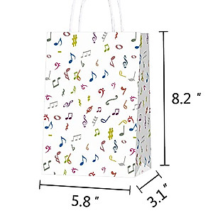 HABDJILTY 16 Pcs Colorful Music Notes Gift Bags,Musical Party Favor Bags for Music Theme Birthday Party Baby Shower Music Theme Party Supplies