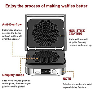 Waffle Plates for Cuisinart Griddler GR-4NP1 5-in-1,Cuisinart Waffle Plates for Griddler, Cuisinart Griddler Waffle Plates, Nonstick coating baking waffle plates,2 pcs