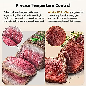 Nuwave Gold Precision Induction Cooktop, Portable, Powerful with Large 8” Heating Coil,100°F to 575°F, 3 Wattage Settings, 12” Heat-Resistant Cooking Surface