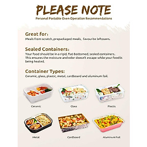 Portable Oven 12V Car Food Warmer Large Electric Lunch Box Personal Microwave Reheating & Raw Food Cooking in Car, Truck, Travel, Camping, Office,Work(Black)