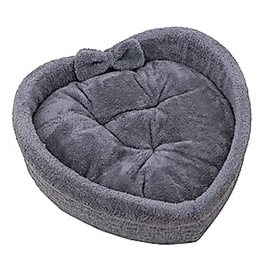 WE-POLUJ Cat Bed - Heart-Shaped Pet Bed for Cats or Small Dogs, Anti-Slip Bottom, Washable Self Warming Autumn Winter Indoor Sleeping Bed