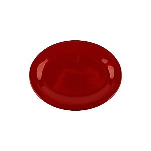 G.E.T. OP-950-RSP-EC Melamine Oval Serving Platter / Dinner Plate, 9.75" x 7.25", Red (Set of 4)