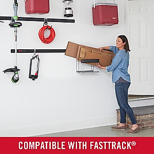 Rubbermaid Garage FastTrack Recycled Cardboard Holder, Wall Mounted Recycling System, Holds up to 20 pounds, Satin Nickel, for Home/Garage
