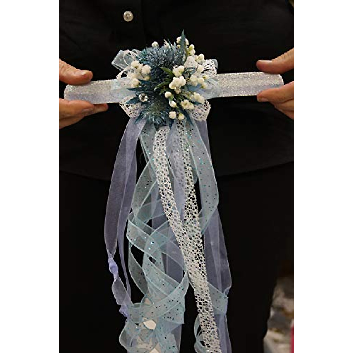 Floral Supply Online - Slaplet Sparkle Wristlet. Corsage Snap/Shimmer Wrap Floral Bracelets for Wedding, Prom, Dance or Events. (Pack of 3 Silver)