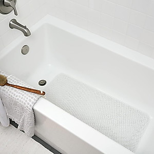 Duck Brand Softex Bath Mat for Tubs, Machine Washable, 17 x 36 Inches, White, Skid Resistant (393477)