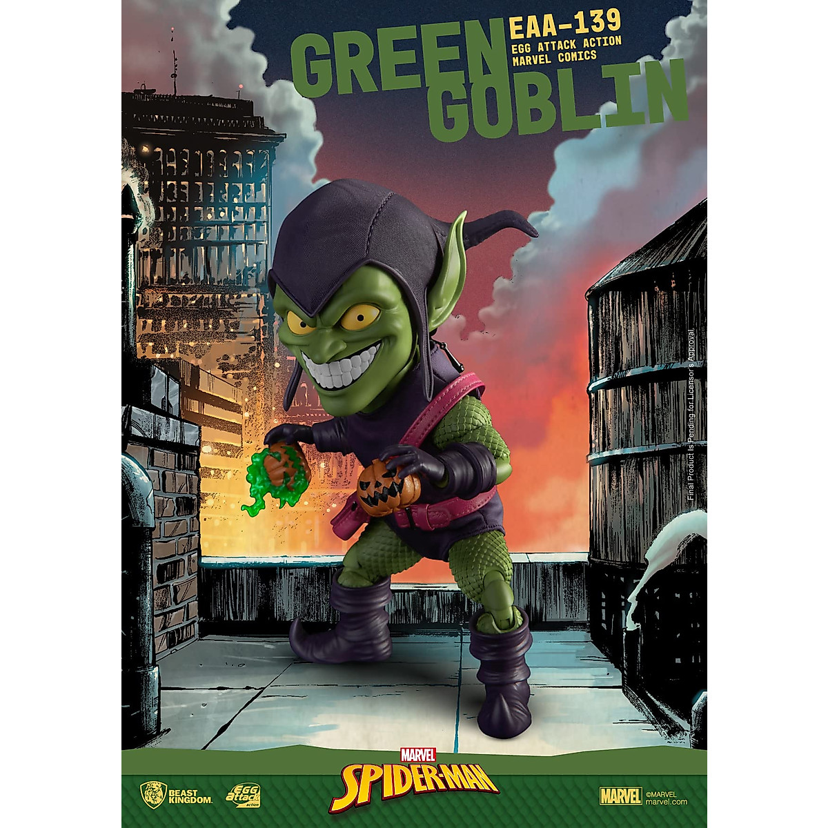 Beast Kingdom Marvel Comics: Green Goblin EAA-139 Egg Attack Action Figure, Multicolor