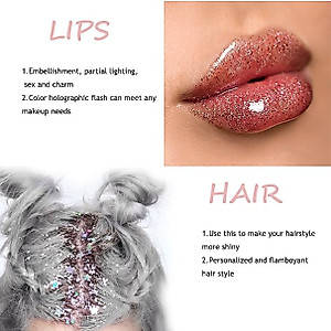 Holographic Body Glitter Gel for Body Face Hair Lip Makeup, Sparkling Glitter Long-Lasting Waterproof Liquid Sequins for Women Girls Perfect for Music Festival Halloween Concerts Art Party(02)