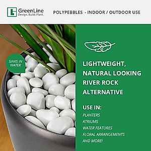 PolyPebbles Polished Composite Decorative Stones | Triple The Coverage of Natural Stone | 100% Recycled Materials + Nature Friendly | Won't Fade or Crack | Small (.5" - 1") Size | 2.4 Lbs White