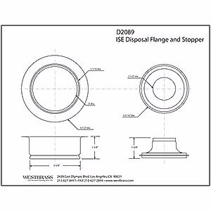 Westbrass D2089-62 3-Bolt mount Waste Disposal Flange & Stopper, Matte Black,1-Pack