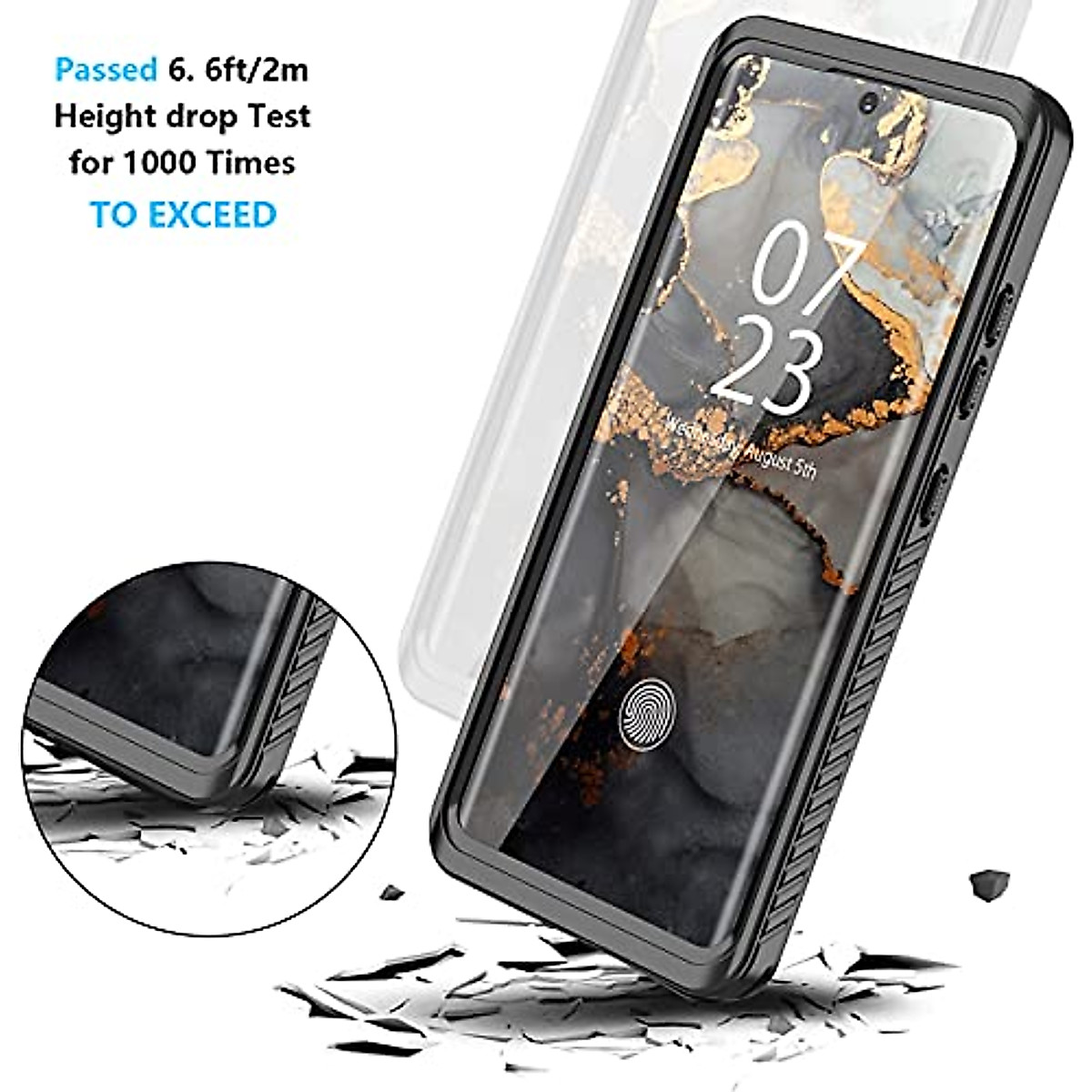 ANTSHARE for Samsung Galaxy S21 Ultra Case Waterproof,Galaxy S21 Ultra Case with Screen Protector,360 Full Body Heavy Shockproof Rugged Samsung S21 Ultra Phone Case for Women Men Black/Clear